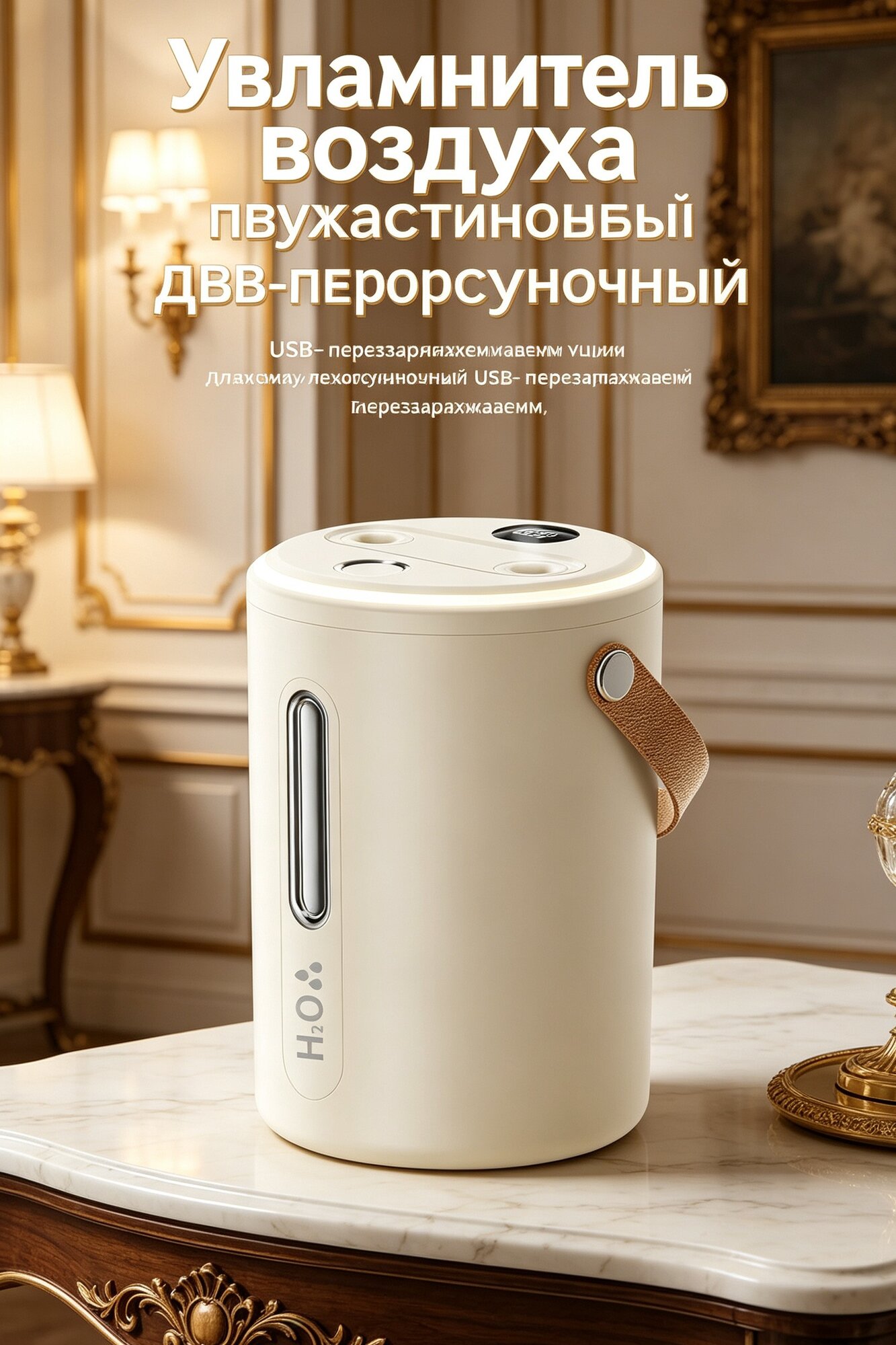 Увлажнитель воздуха пластиковый двухфорсуночный USB-перезаряжаемый, большой объем, бесшумный, поддержание влажности для дома, спальни, студентов