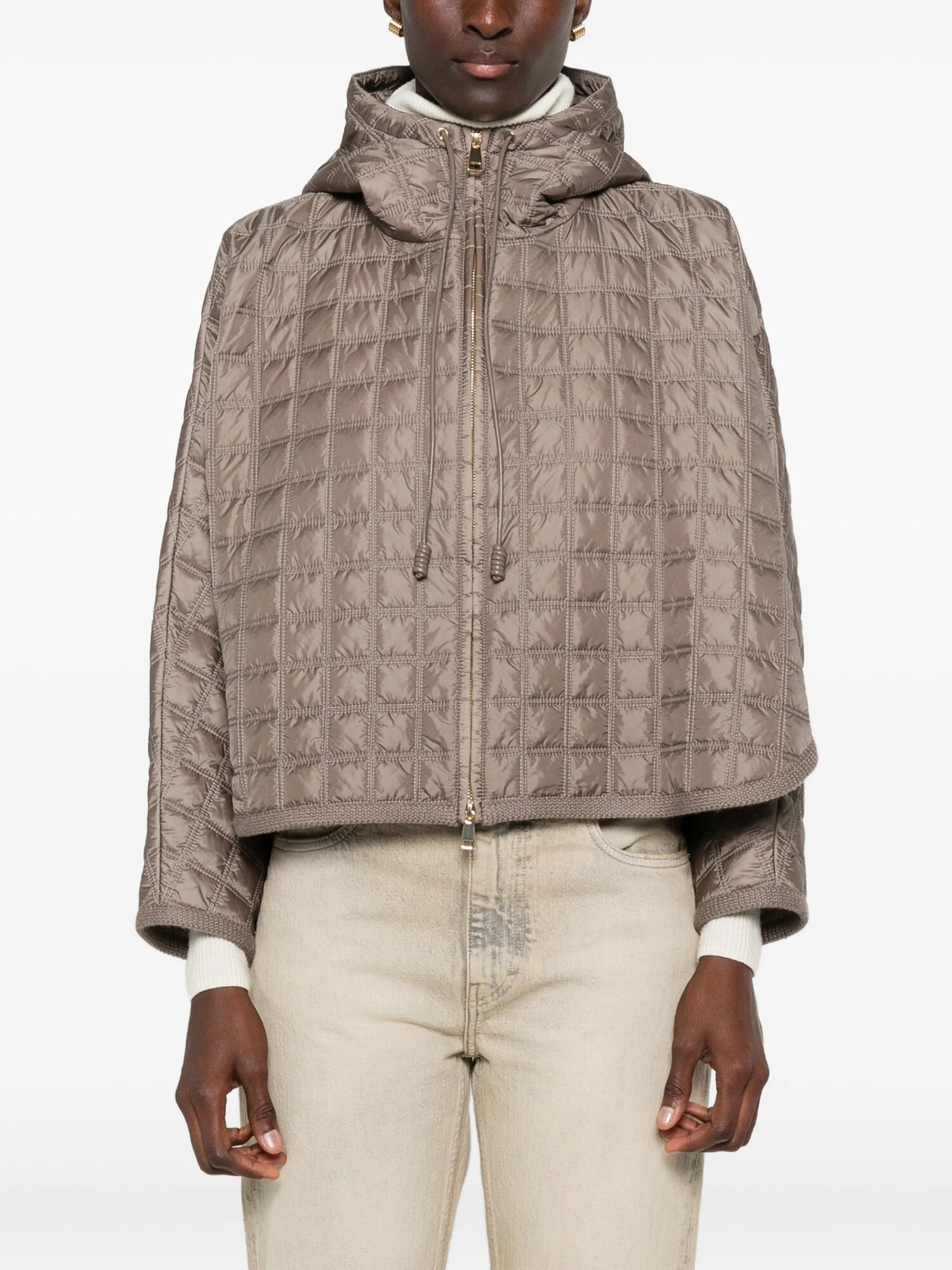 Накидка Moncler Quilted hooded cape, размер OneSize — фото 1