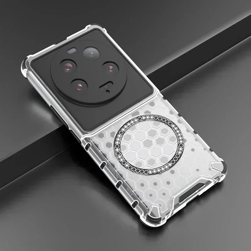 Магнитный чехол для Realme 13 12 Pro Plus 10 9 8 7 9i 8i 7i X7 V15 C17 Magsafe, противоударный чехол для телефона с беспроводной зарядкой Honeycomb