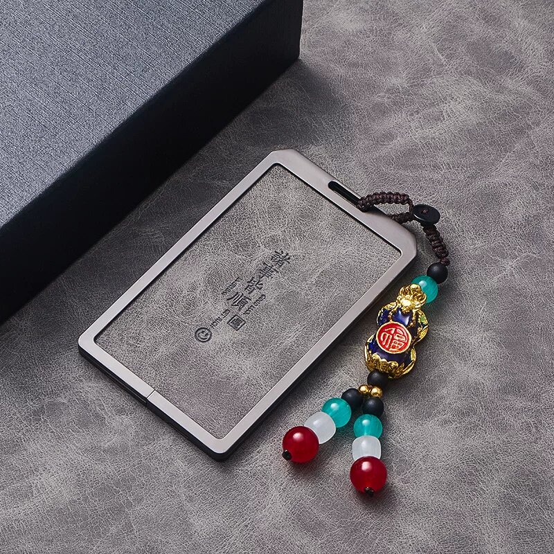 Серый кожаный чехол для ключей и карт с тигром-удачей для AITO S7/R7, NFC