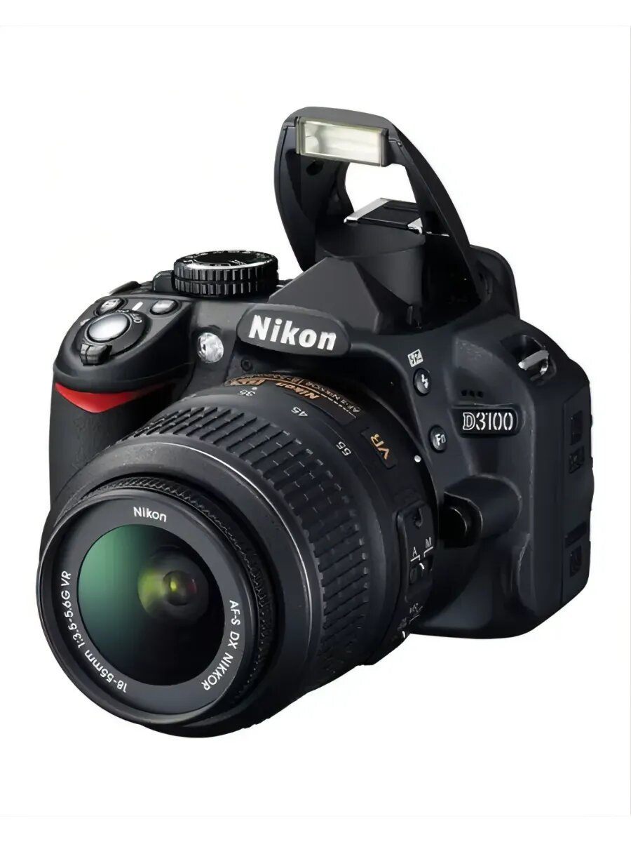 Фотоаппарат Nikon D3100, 14 МП, с объективом 18-55мм, чёрный