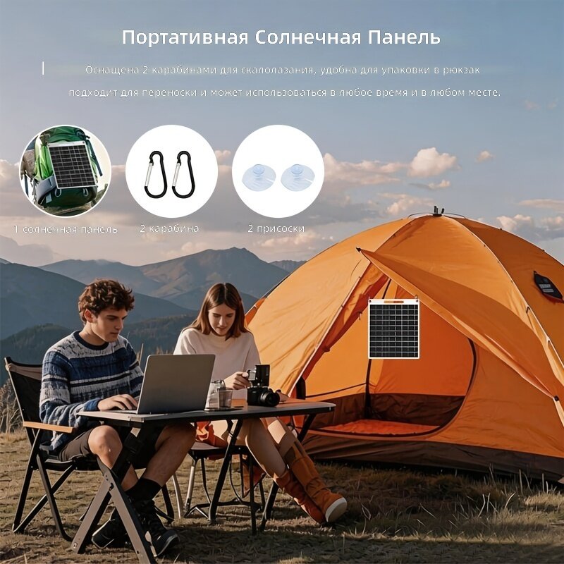 Складная солнечная панель 10 Вт, портативное зарядное устройство с двойным USB-выходом, для дома и улицы, зарядка для телефона
