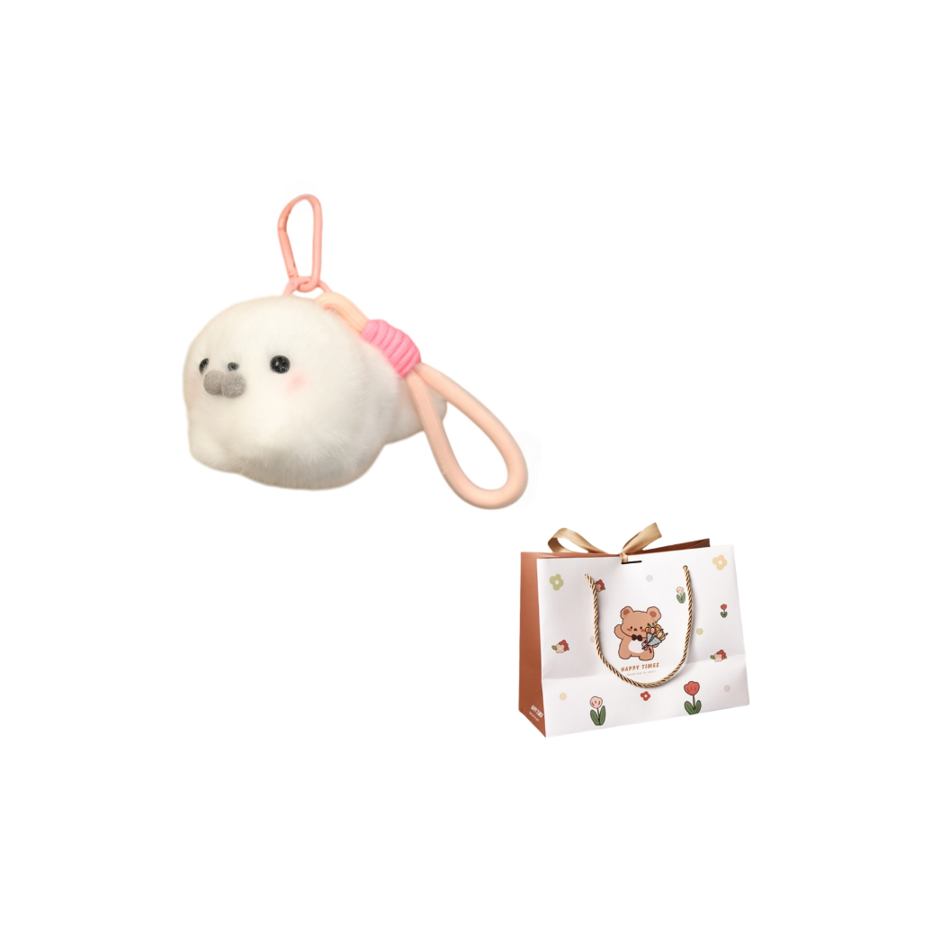 OU DI PIG Милый мультяшный Squint Eye Bubbles Seal Плюшевые брелки 15 см Длина тела 15CM
