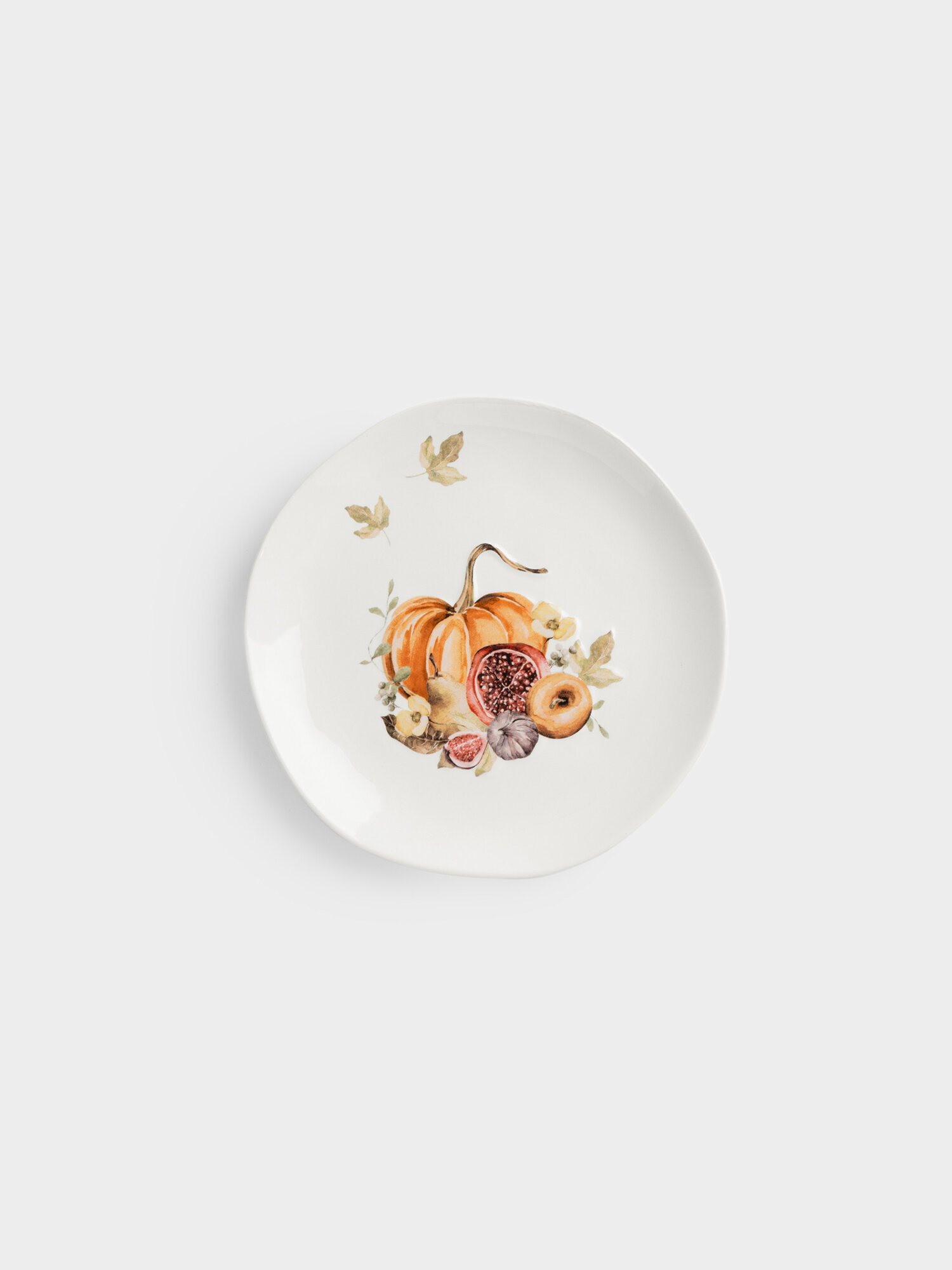 Тарелка закусочная, 22 см, керамика D, молочная, Тыква с фруктами, Pumpkin garden