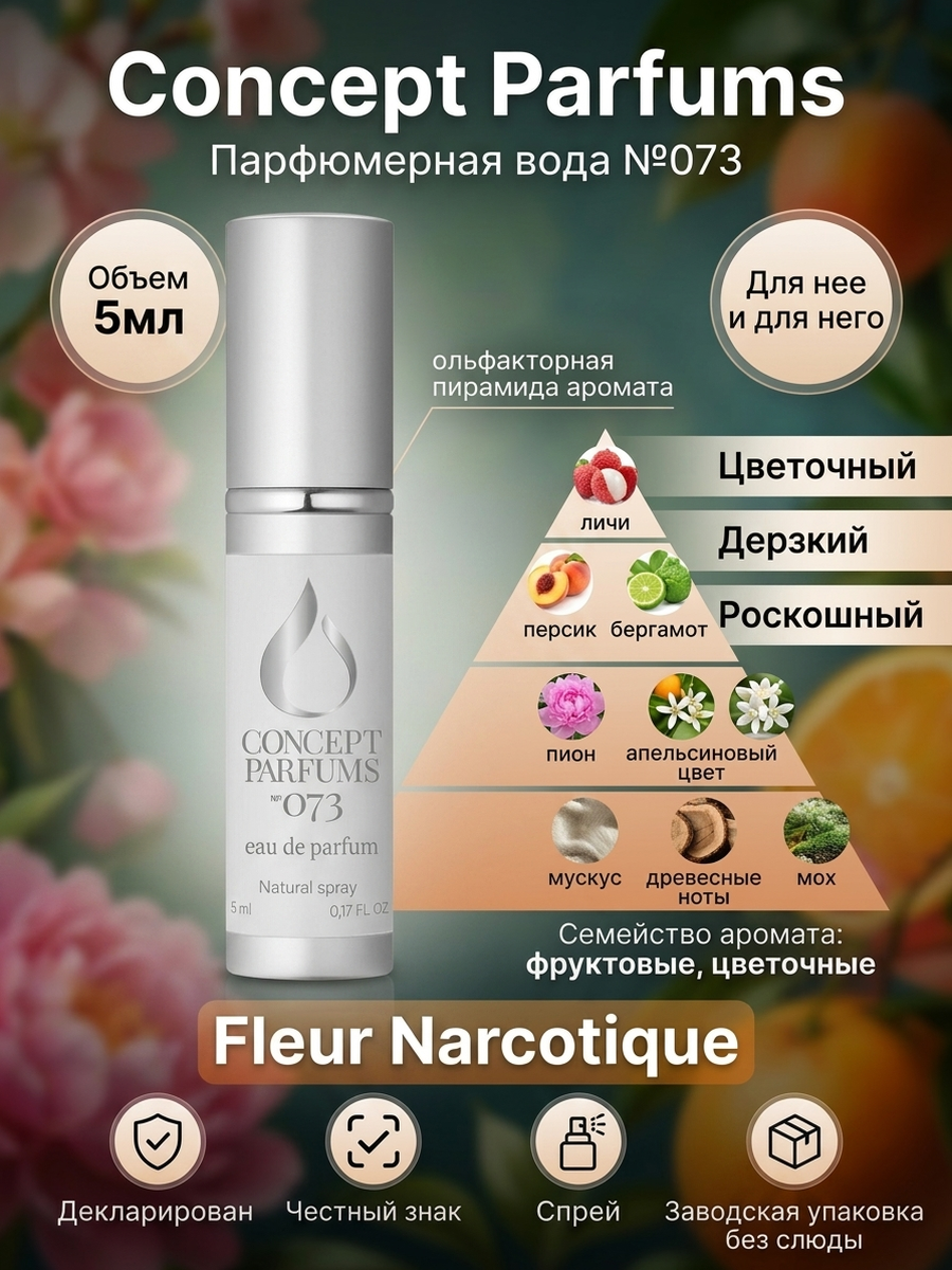 Concept Parfums 073 Парфюмерная вода Унисекс 5мл цветочные, фруктовые