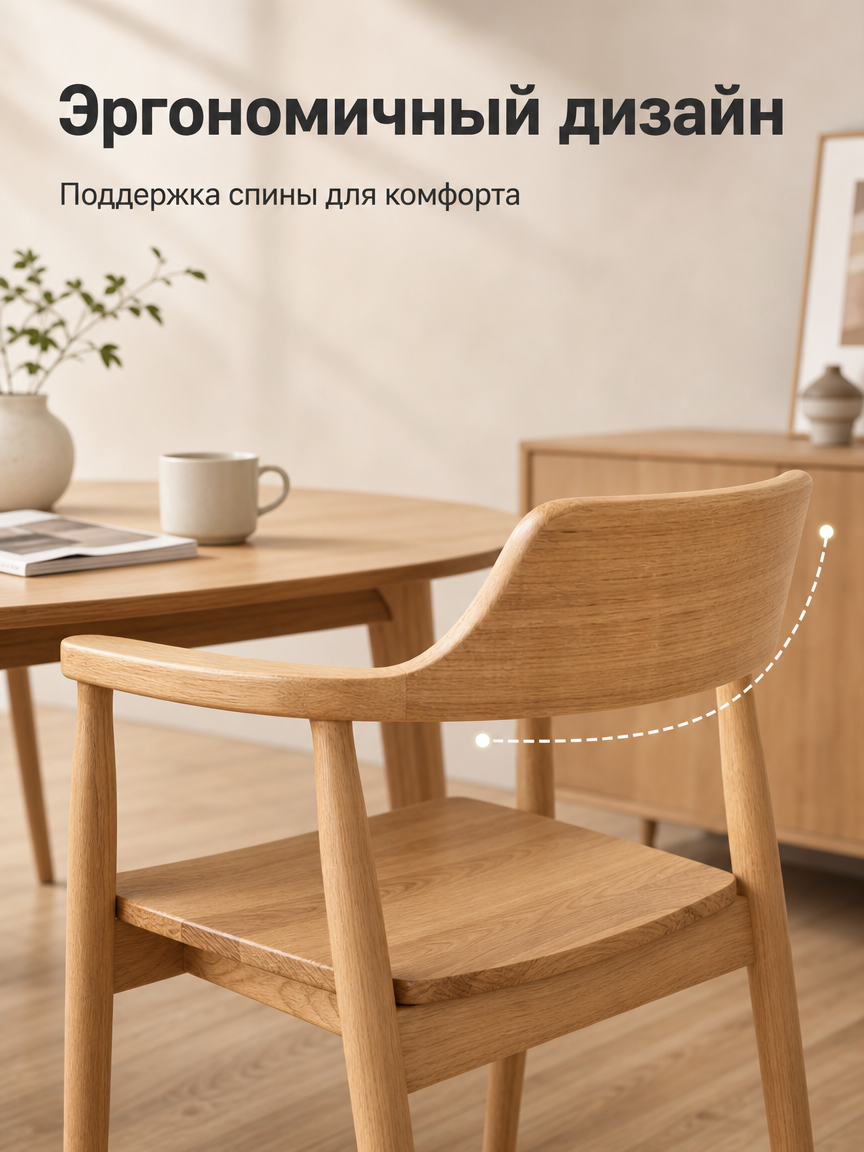Стул из массива дерева, чёрный цвет, деревянное сиденье, не требует сборки. — фото 1