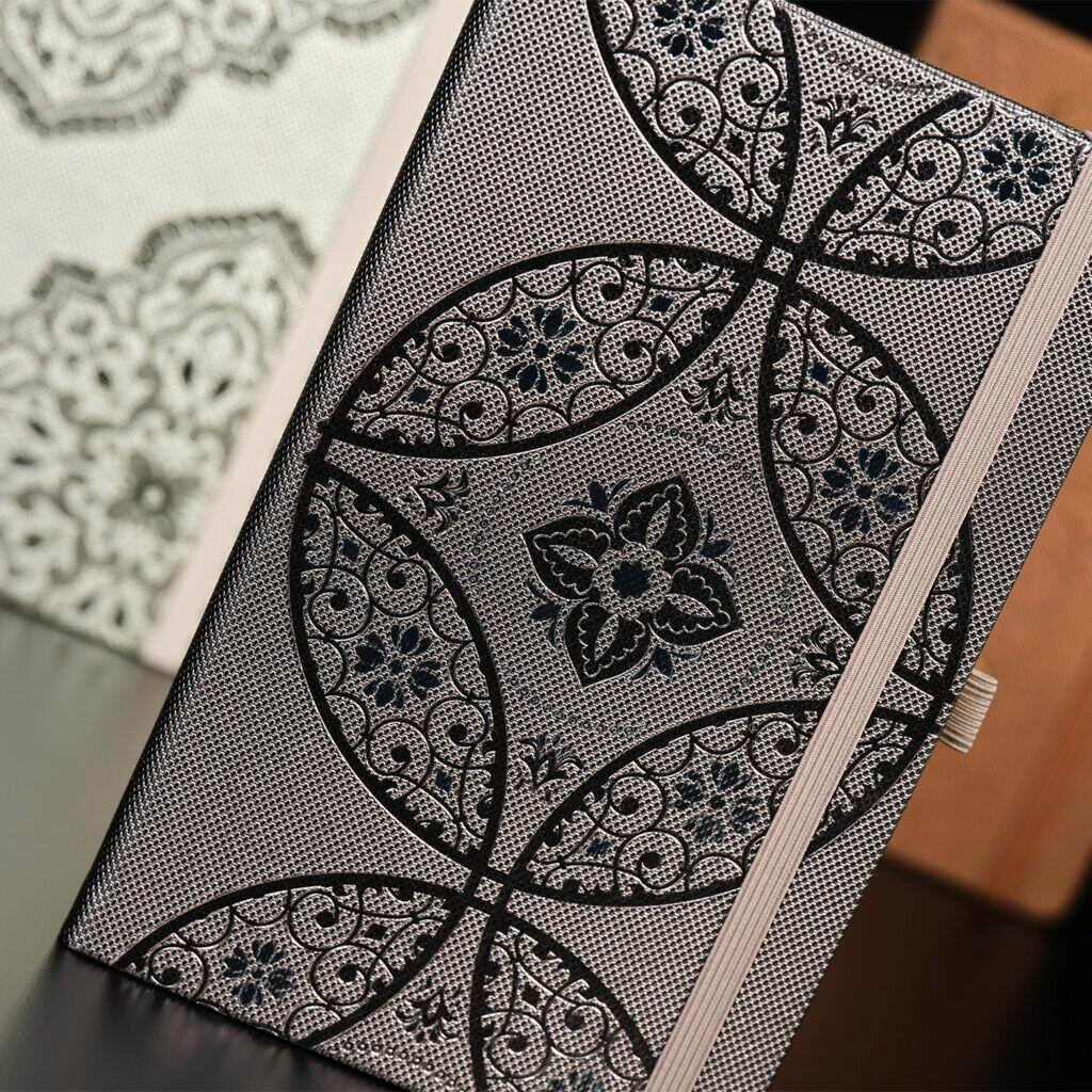 Блокнот в линейку Castelli Milano Oriental FOSSIL ARABESQUE 130*210мм, Италия, бронзовый