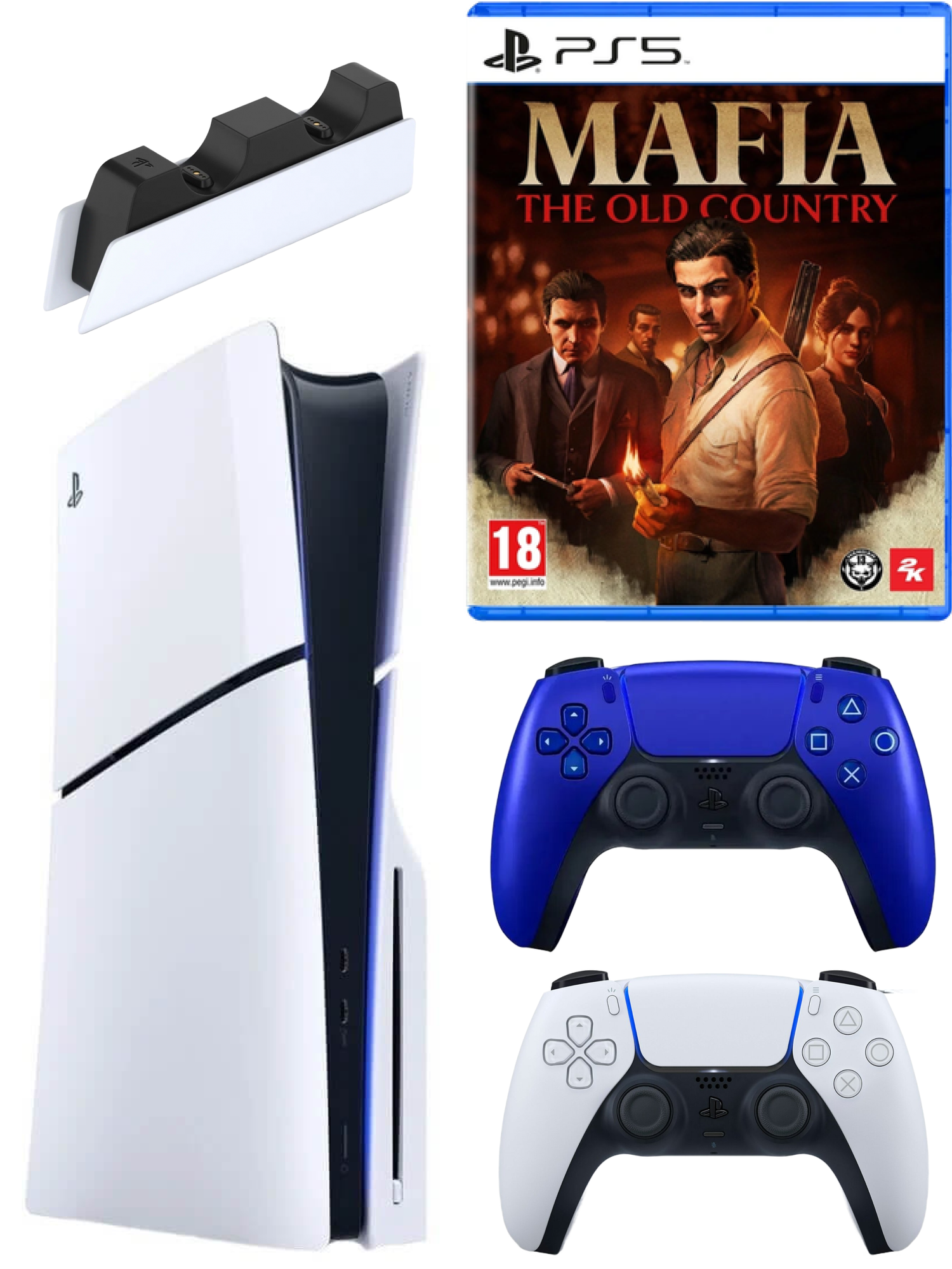 Игровая приставка Sony PS 5 Slim,1ТБ(с дисководом)+2 геймпад+Зарядная станция+MAFIA: The Old Country(подробности в чате)