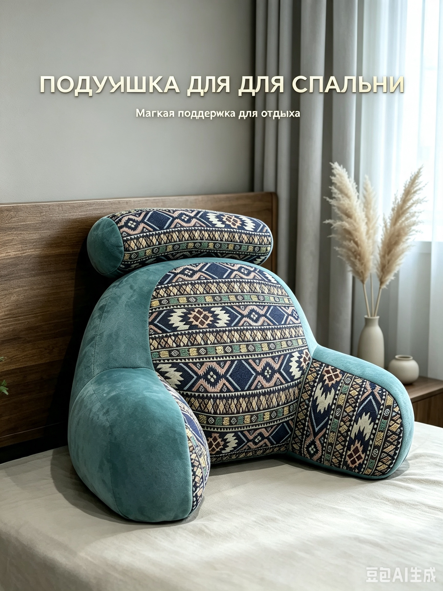 Этническая подушка для спины 50×70 см, поддержка поясницы для кровати и дивана