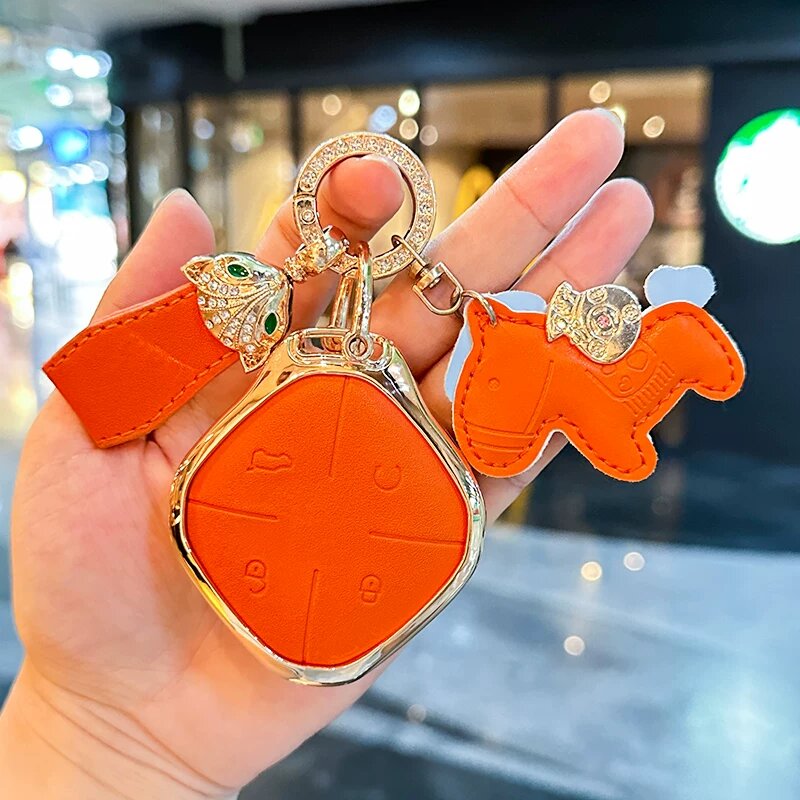 Ключевой кейс JETOUR DASUN 2024 Emma Orange с оранжевой мини-лентой лисы - без кошелька
