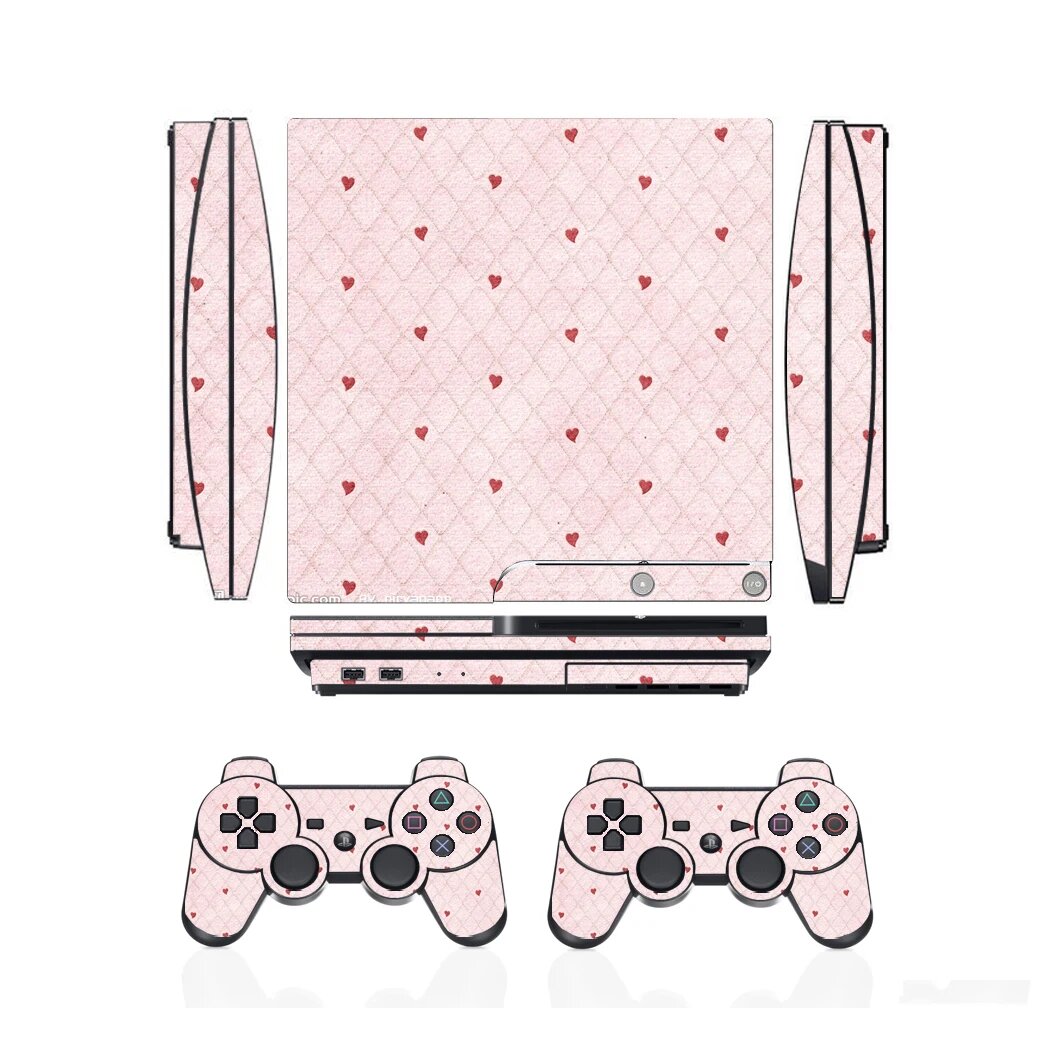 Наклейки на PS3 Slim, розовый, PS3 SLIM-2158