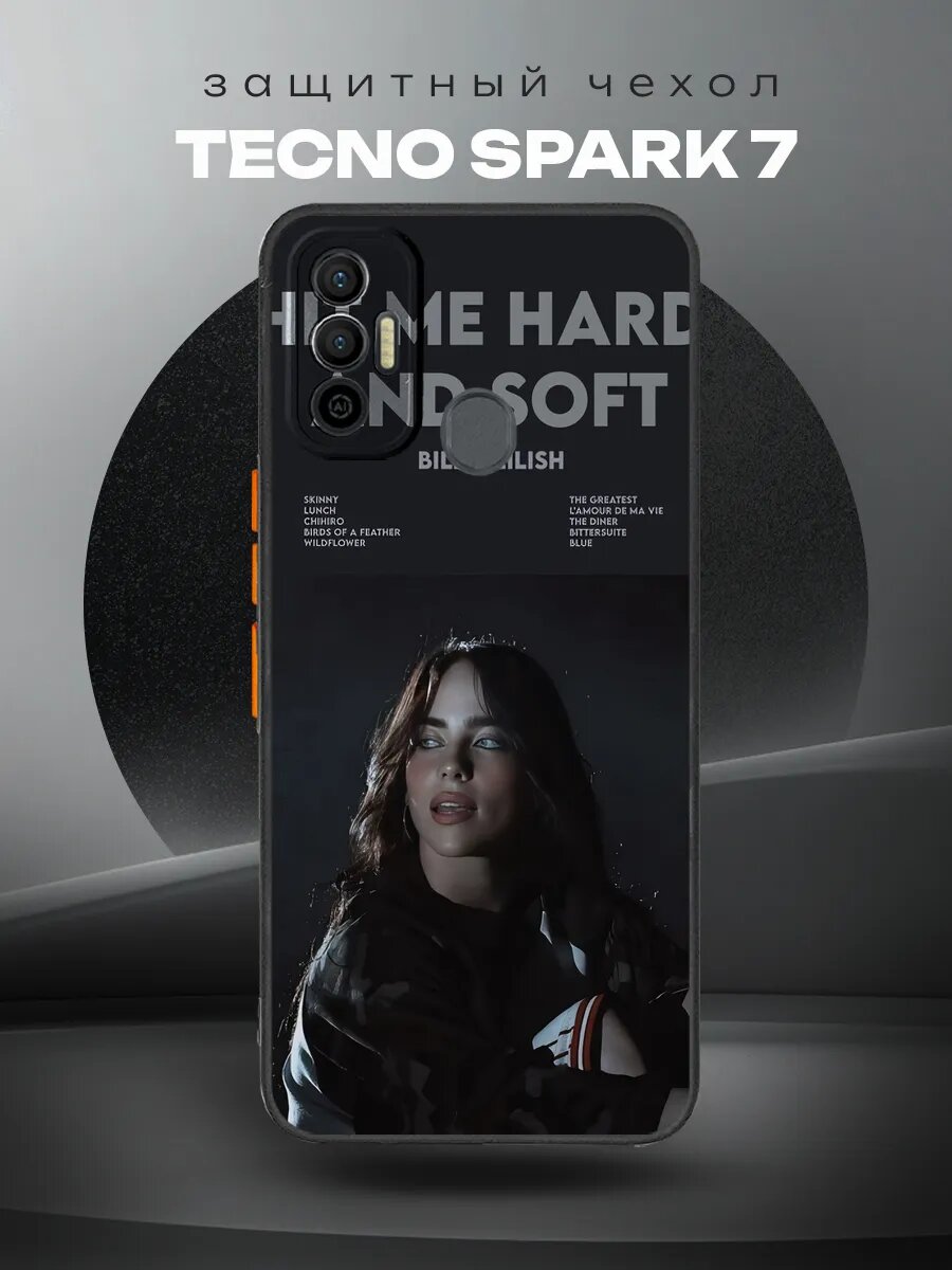Чехол на TECNO SPARK 7 силиконовый с принтом Айлиш