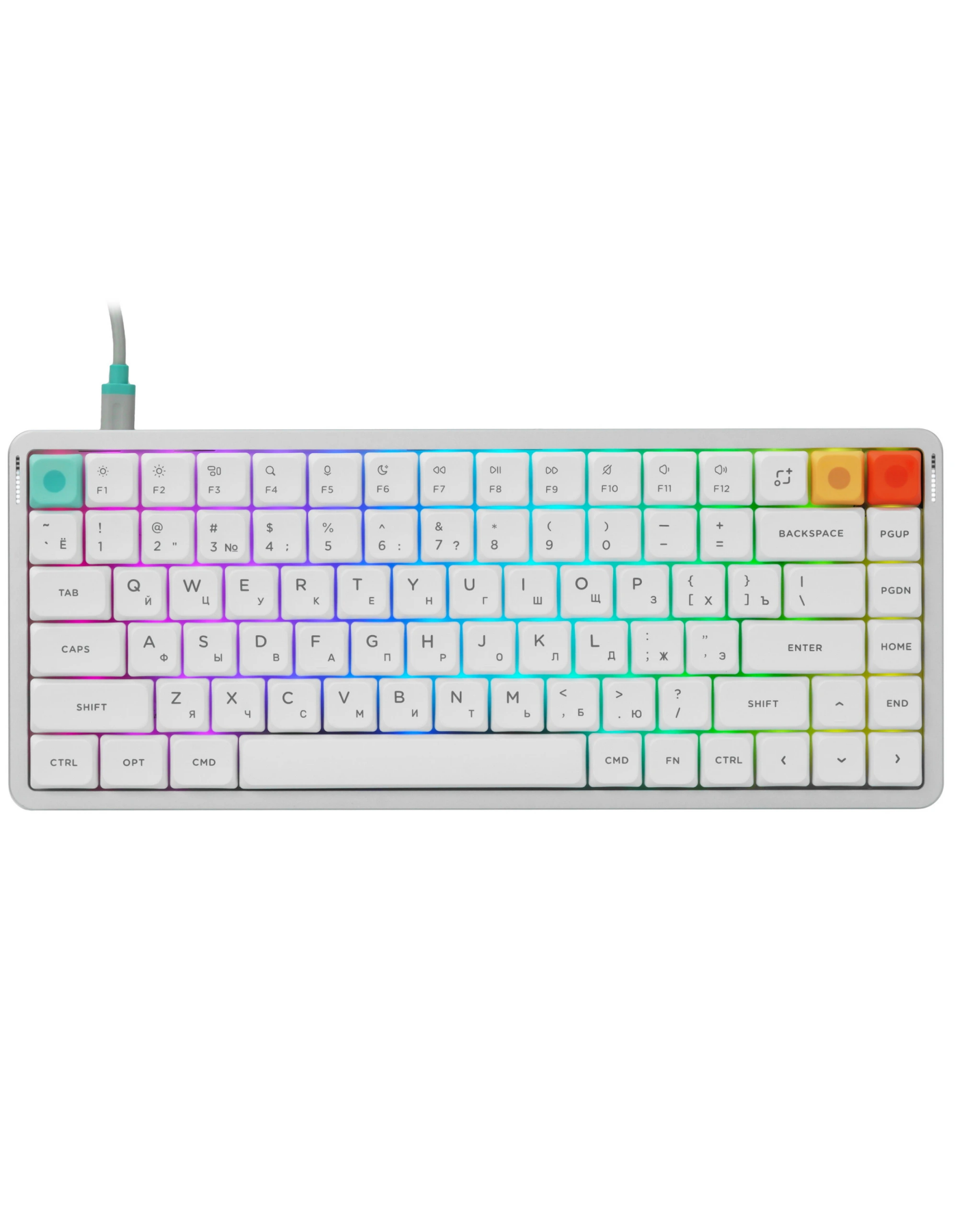 Клавиатура Nuphy AIR75v3 RGB, Hot Swap, Red Nano Switch, NuPhy IO 2.0 беспроводная Nova White (AIR75v3-NW-RN)