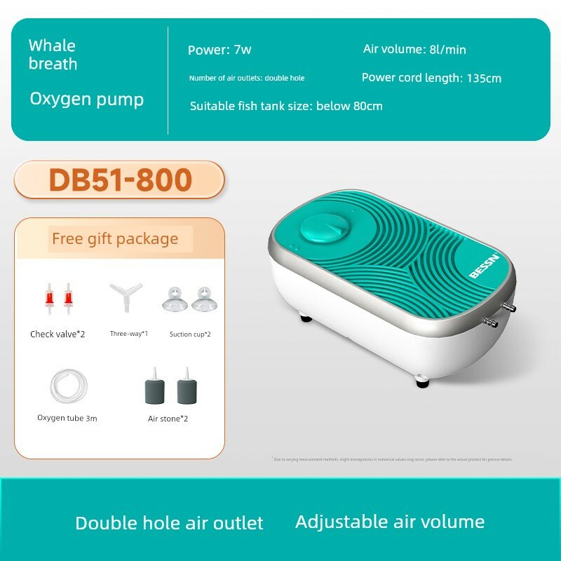 BEESN 7W Тихий двухкамерный насос с комплектом воздухоотвода для аквариума, домашний аквариум