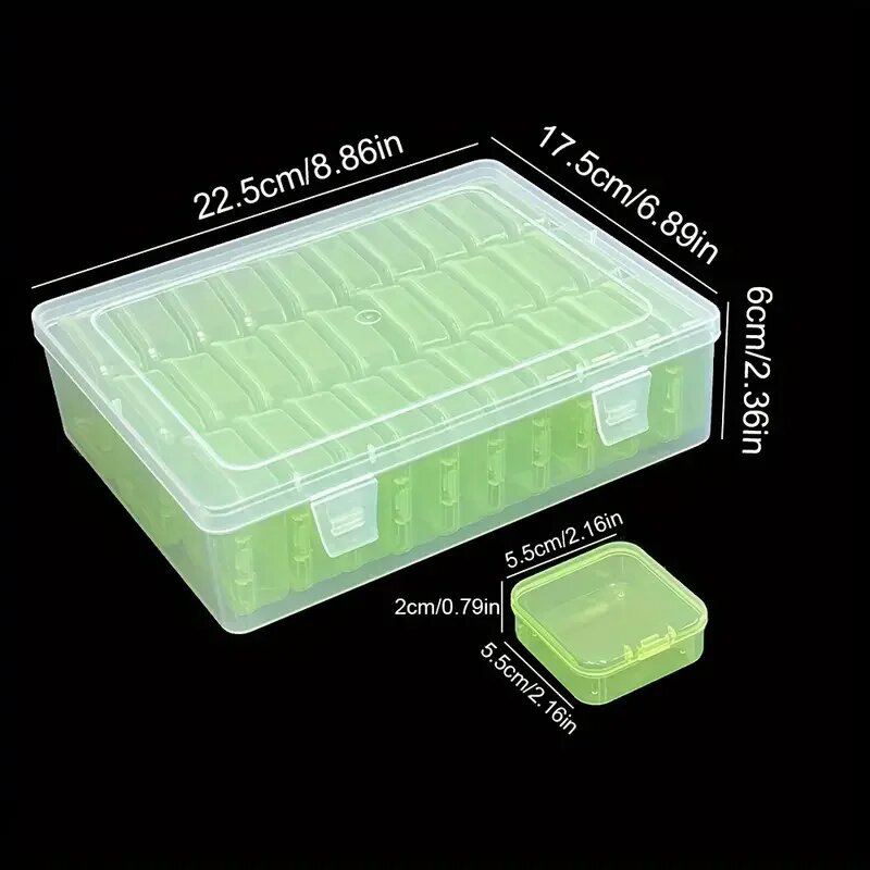 Пластиковая коробка для хранения 30 grid green