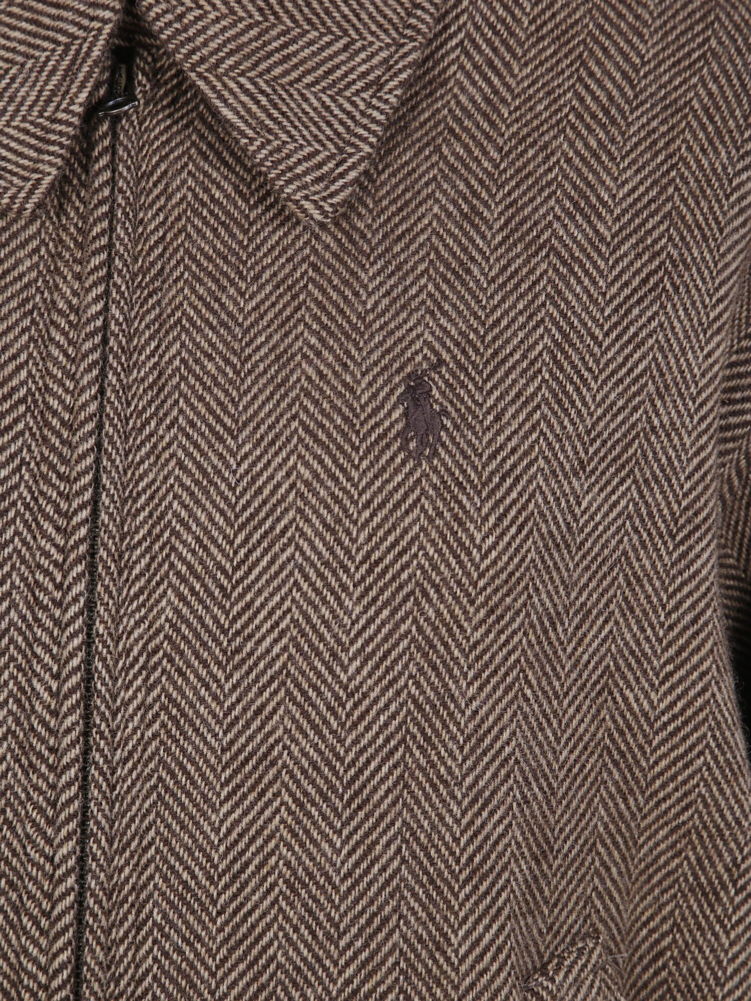 Куртка Polo Ralph Lauren Herringbone-pattern wool jacket, размер 40, коричневый — фото 1