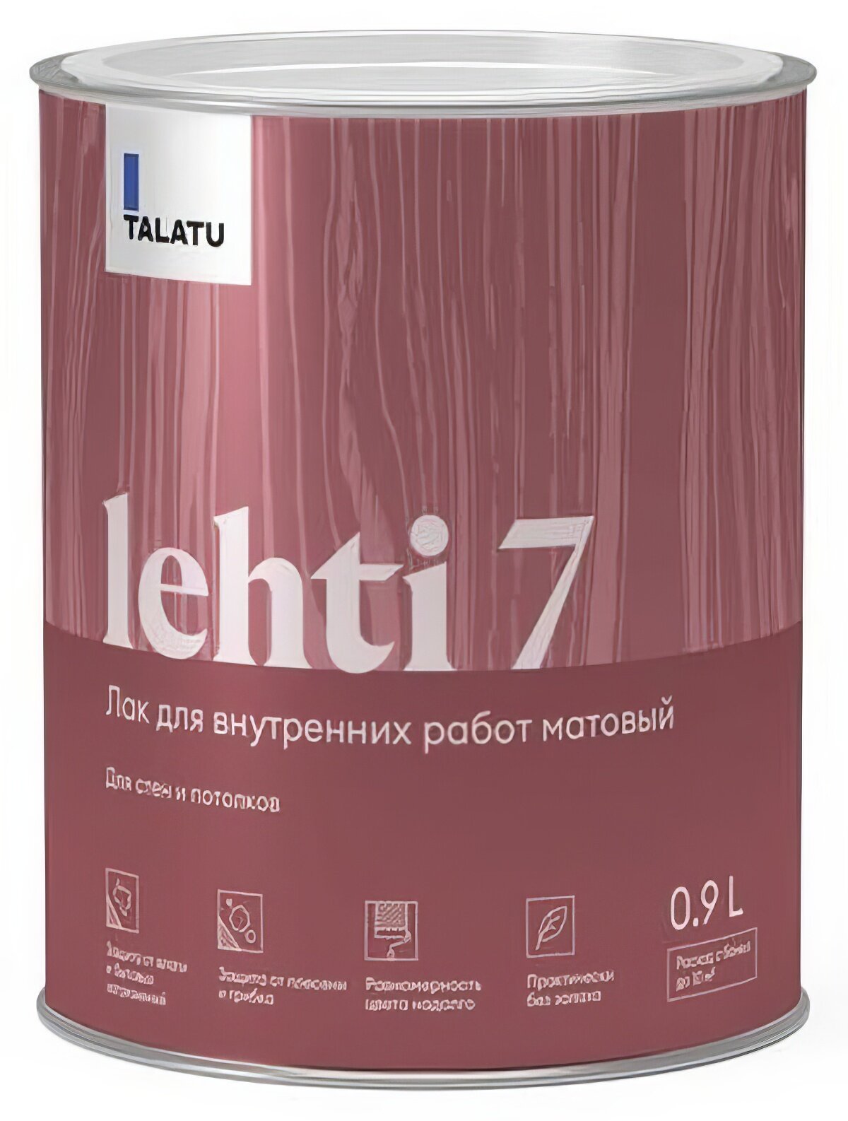 Лак в/д TALATU Lehti 7 для стен и потолков матовый 0,9 л бесцветный