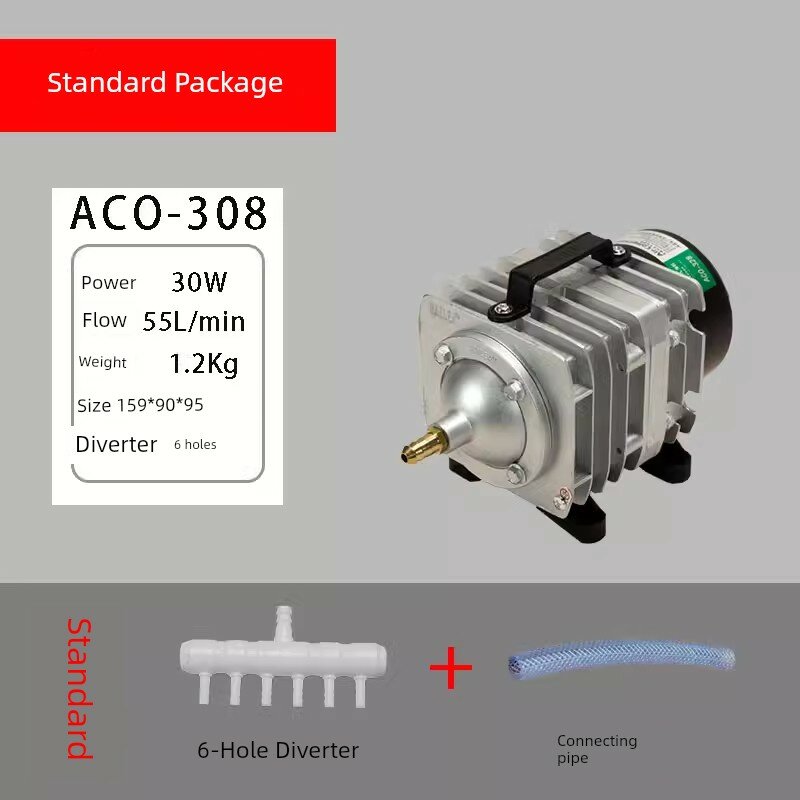 Haili ACO308-30W Аэрационный насос для аквариумов и малых прудов, низкая мощность, отдельный комплект