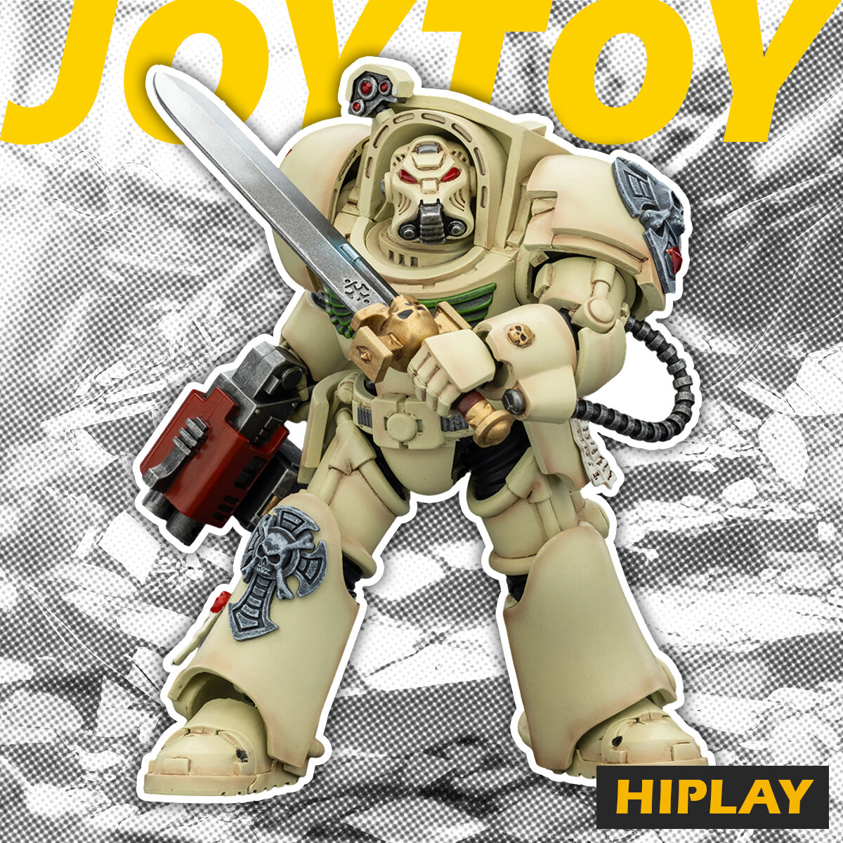 HIPLAY JOYTOY Warhammer 40000 Темные Ангелы Deathwing Knight 3 With Power Sword and Storm Shield JT02502 1/18