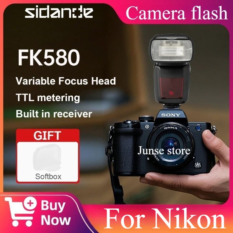 Вспышка/Профессиональная фотосъемка/Студийная фотосъемка SIDANDE FK580 GN58 Camera Flash Light TLL Высокоскоростная синхронизация, Speedlight Speedlite for Nikon Camera
