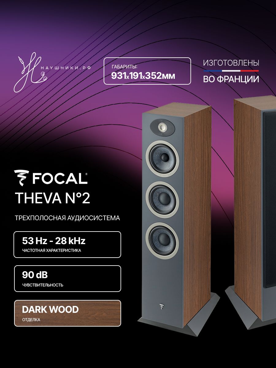 Напольная АС Focal Theva №2 Dark Wood