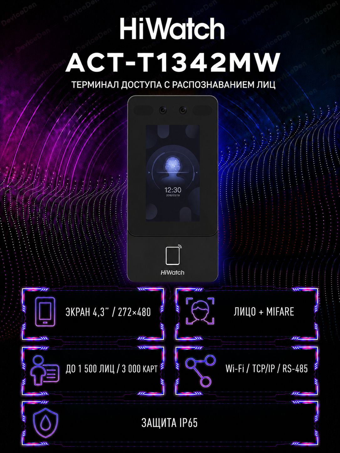 Hiwatch ACT-T1342MW Терминал доступа - считыватель для системы контроля доступа