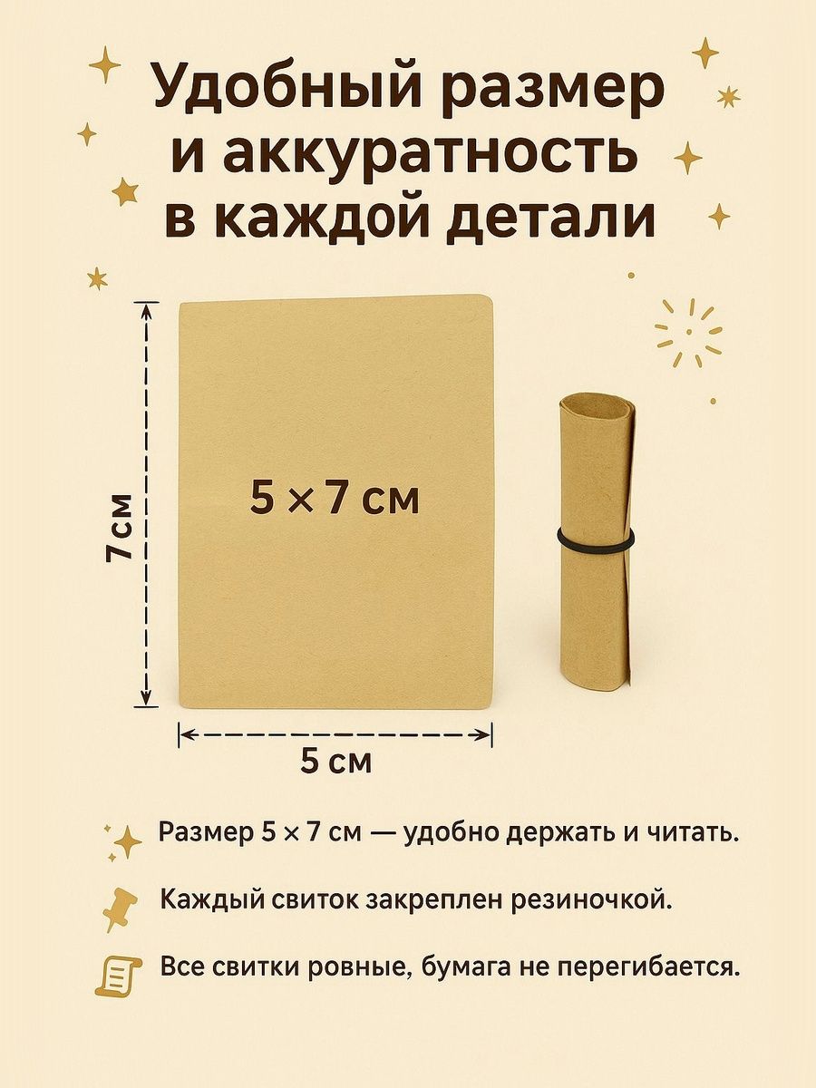 Добрые пожелания/предсказания на бумаге в свитках для любого праздника