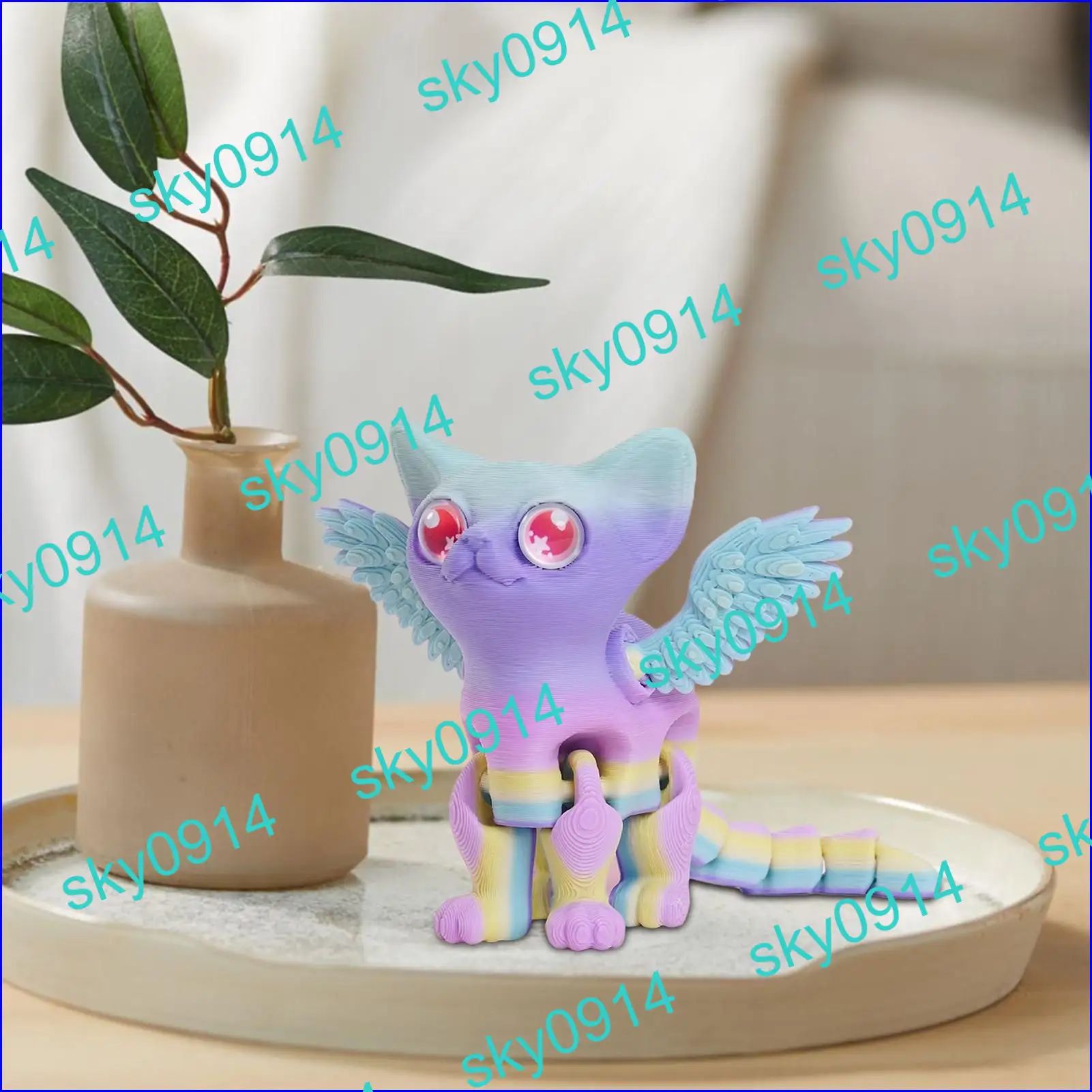3D печать игрушка для кошки, пурпурный цвет, ABS пластик, компактная форма для игр и развлечений питомца — фото 1