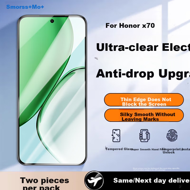 Smorss Премиум стеклянная защитная пленка для Honor X70/X70ProMax, полное покрытие, антицарапина, антиотпечатки