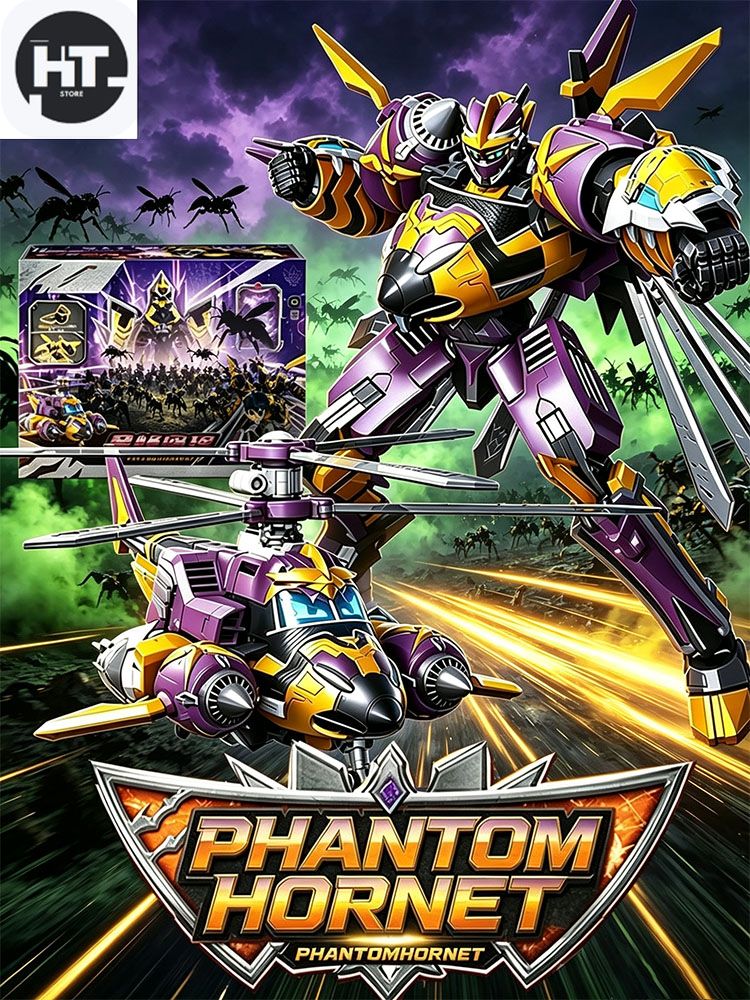 JUMOGO. трансформер "Phantom Hornet Фантом Хорнет " 2 в 1,23см метал кард бот w, игровой набор
