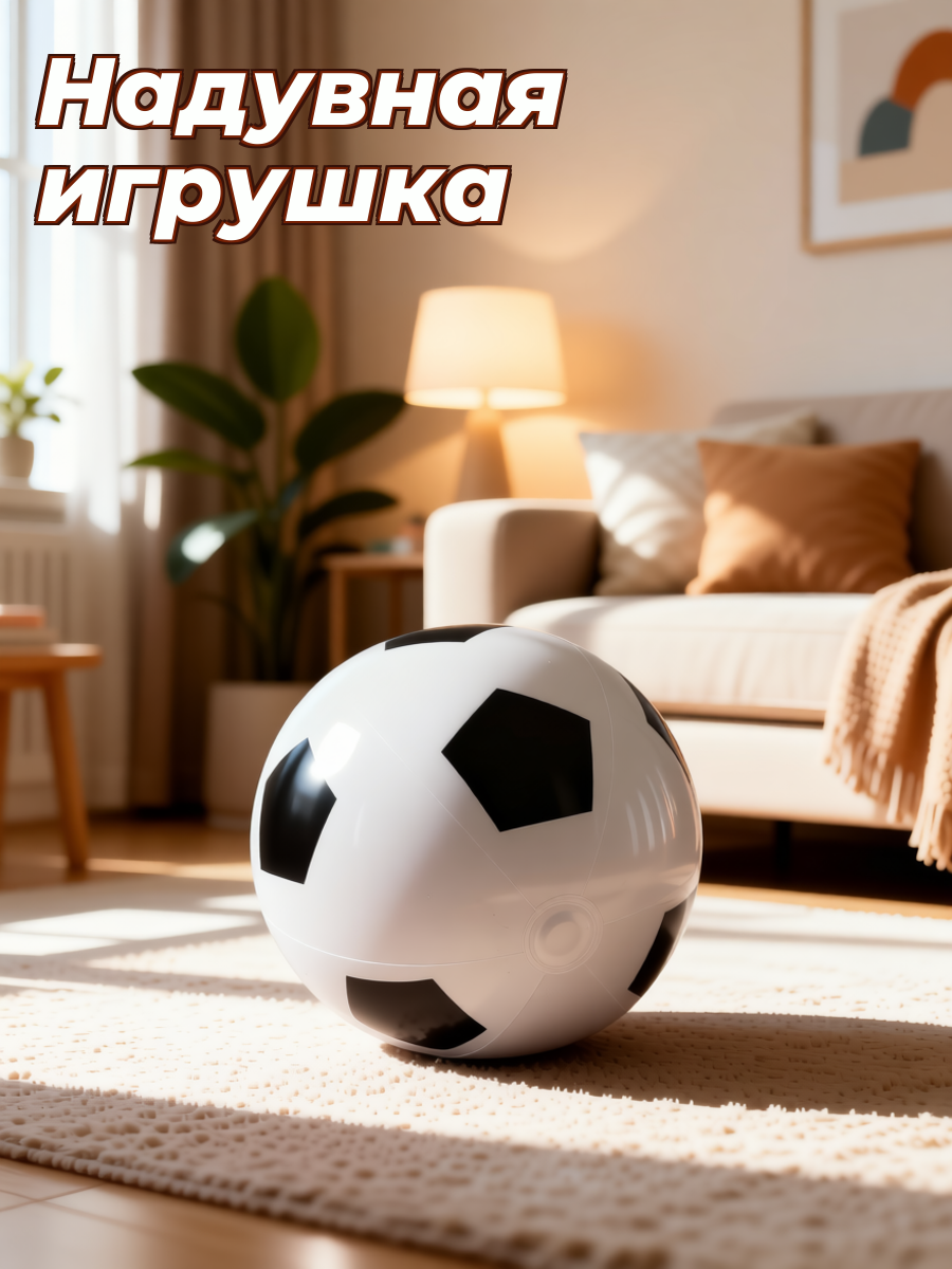 Большой надувной футбольный мяч из пвх для детей и активного отдыха на улице 60 см