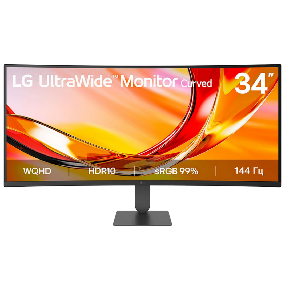 Монитор 34" LG 34U640B-B Curved VA, 3440x1440, 144Hz, 5ms, 300сd/m, 4000:1, HDR10 | 2xHDMI(2.0), DP(1.4), Type-C(PD-65W), 2xUSB3.2 | HAS, ExPSU, Vesa 100, Black
