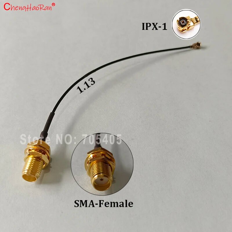 SMA Female - IPX-1 пигтейл кабель RG178, 5см