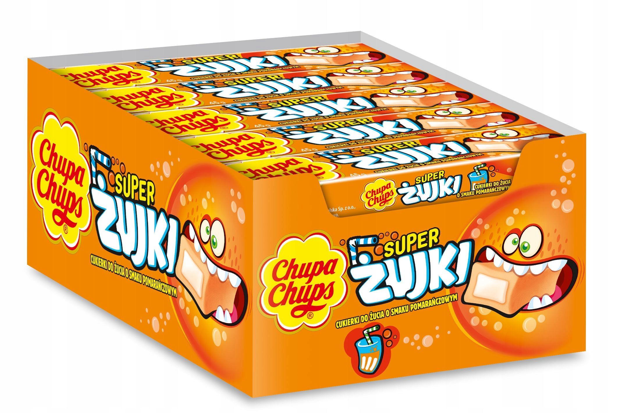 Жевательные конфеты Chupa Chups Super Chews со вкусом апельсина, 20х45 г - 8935001723202
