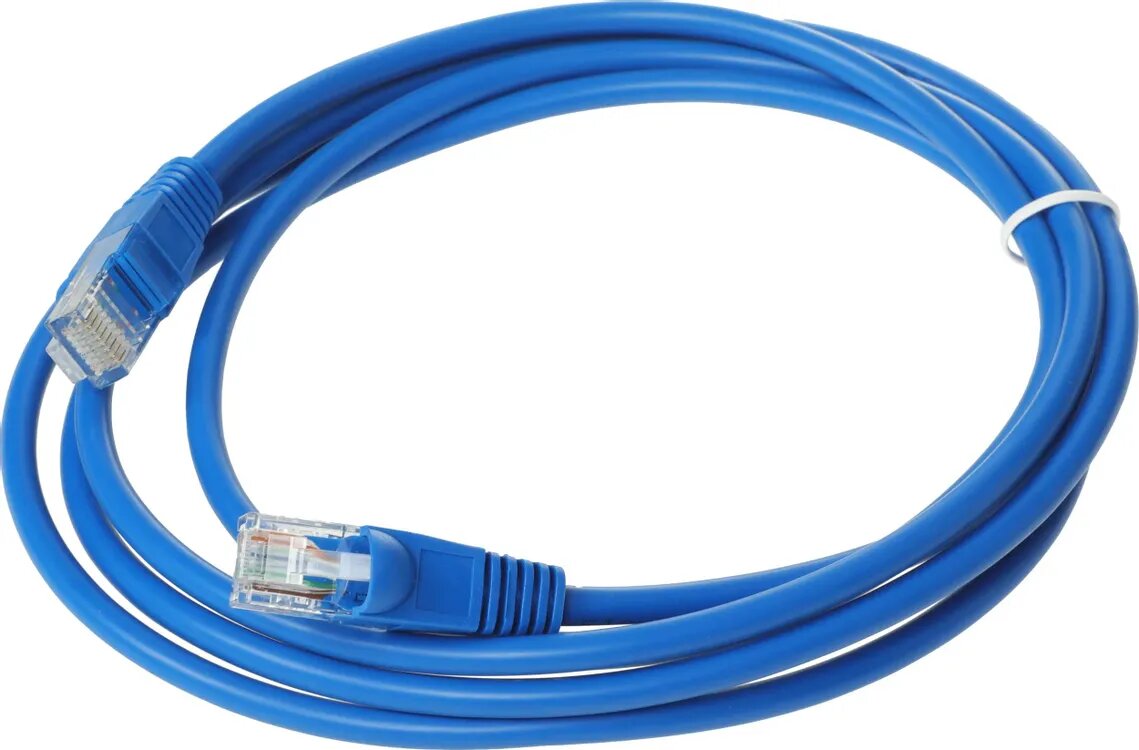 Патч-корд Buro UTP-5E-2M-BL литой (molded), UTP, кат.5E, 2м, 4 пары, 26AWG, алюминий омедненный, многожильный, синий