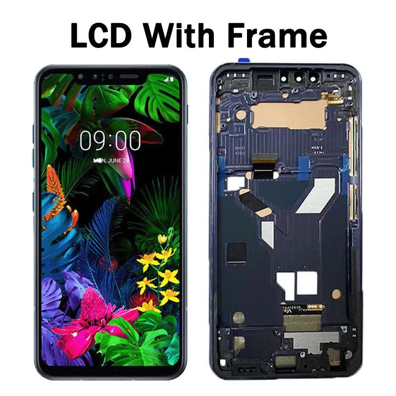 6,21 "AMOLED для LG G8S ThinQ LMG810, LM-G810, LMG810EAW ЖК-дисплей с цифровым Black With Frame