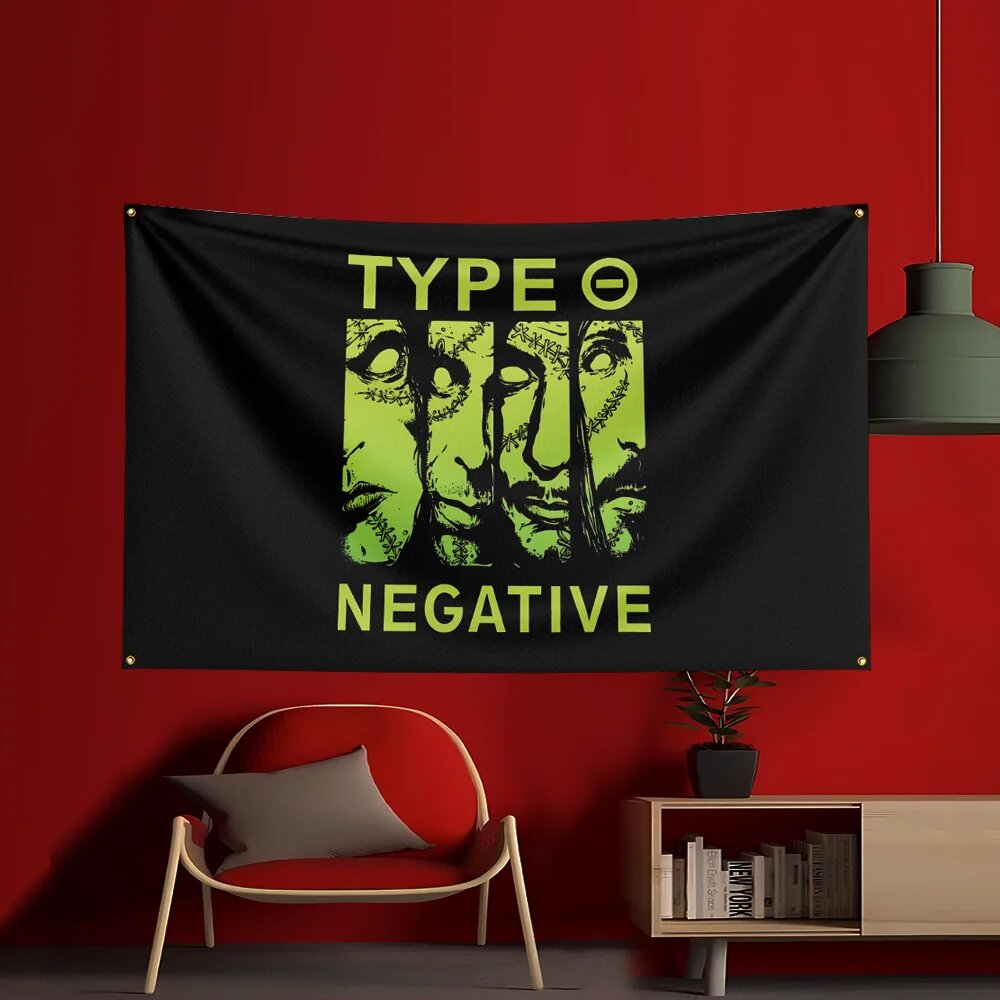 Флаг Type O Negative 3x5 футов полиэстер Черный, 120x180cm(4x6ft), DT260406435