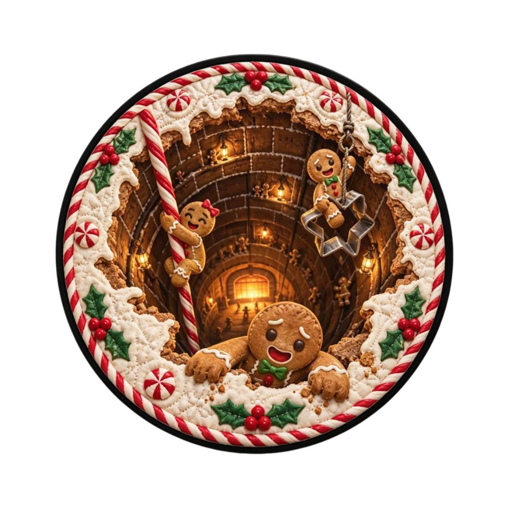 Коврик новогодний круглый с Щелкунчиком, 60х60 см, из велюра
