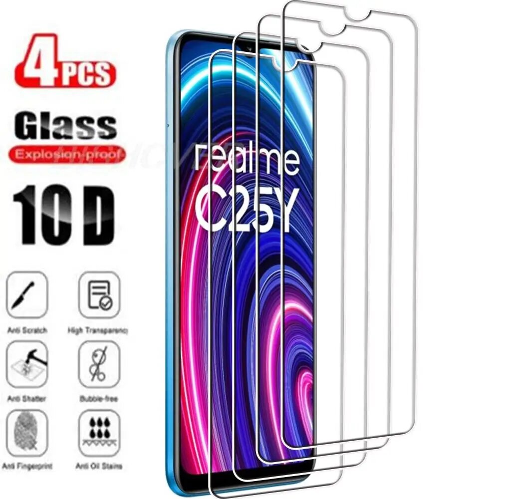 Закаленное стекло для Realme C25Y C25s C25 6,5 дюйма RealmeC25 S Y RMX3195 RMX3197, Realme C25