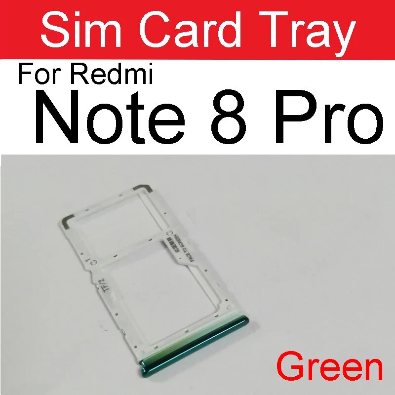 Для Xiaomi Redmi 8, 8A, Note 8, Note 8 Pro: лоток для SIM-карты, держатель, слот, адаптер, гнездо, запасные части для ремонта