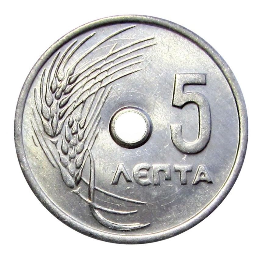 Монета Греции 5 лепт 1971 UNC Идеальная