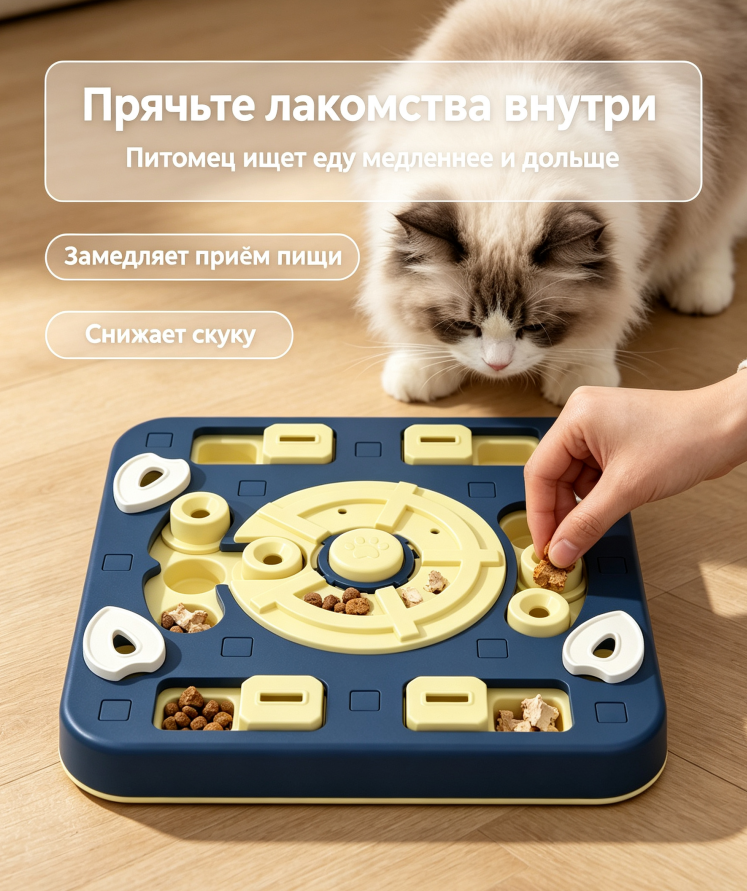 Интеллектуальная игрушка для кошек и собак, головоломка‑кормушка, медленное кормление, для развлечения и снятия