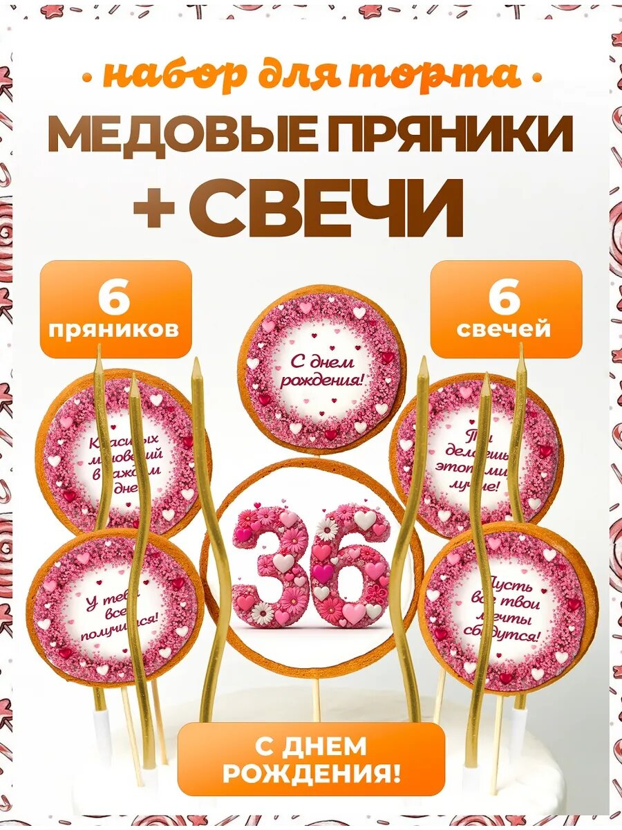 Свечи для торта. Цифра 36