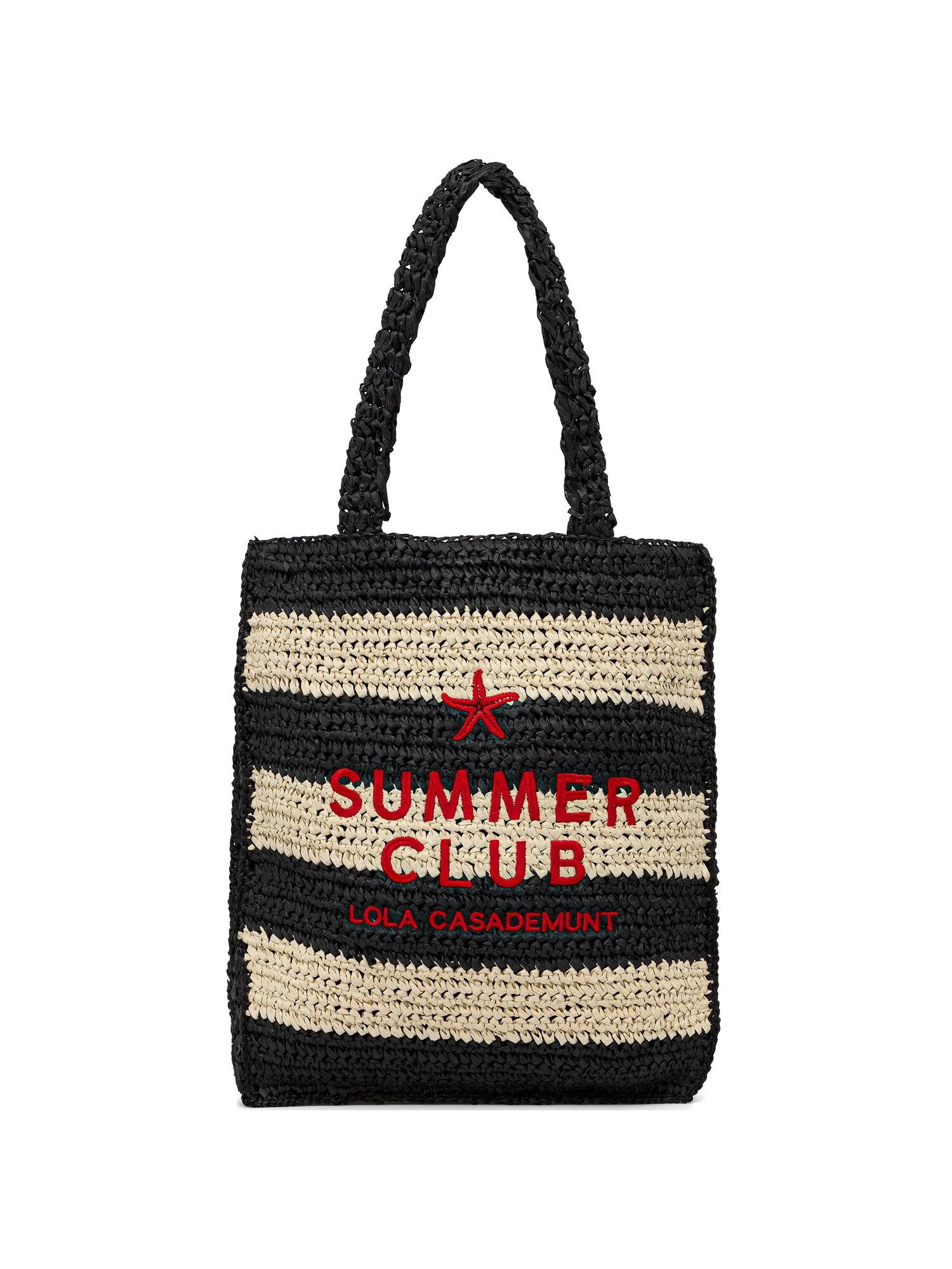 Сумка Embroidered striped beach bag