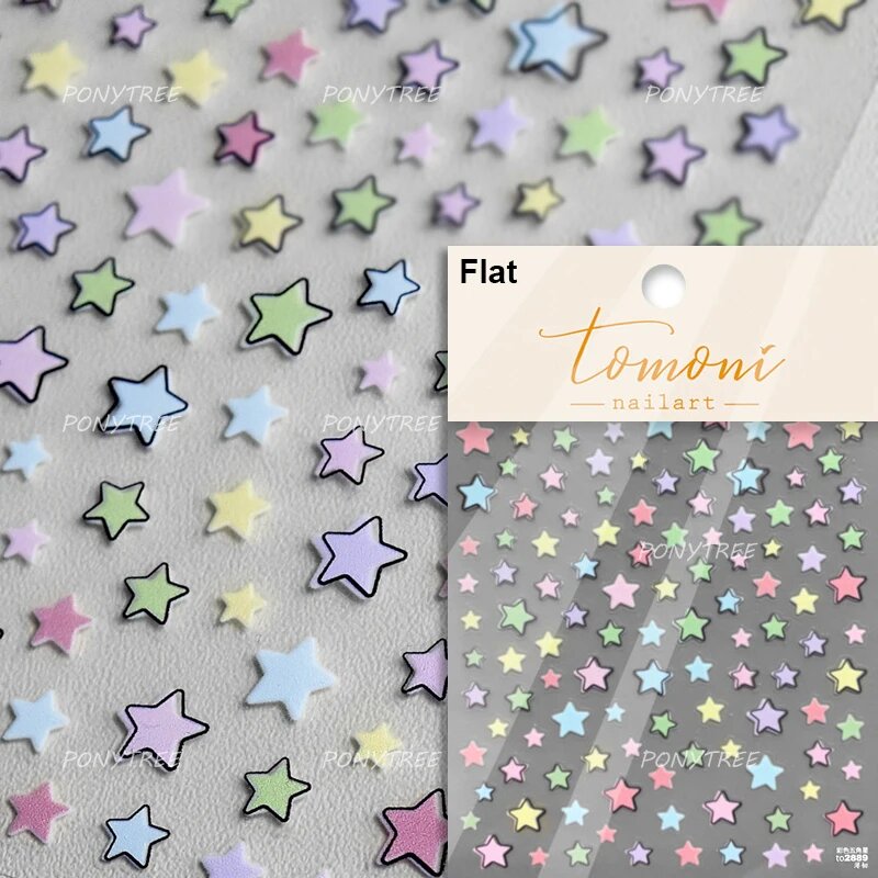 PONYTREE 5D самоклеящиеся наклейки для ногтей Irregular Stars MP5026TO2889