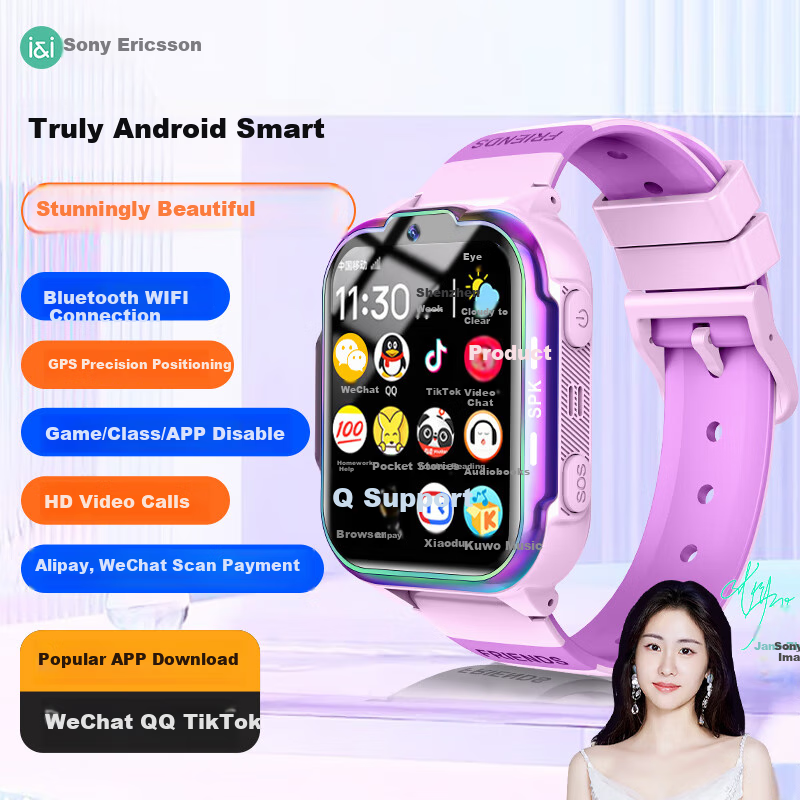 Soaiy XC16 Фиолетовое умное время для детей с видеозвонками GPS-трекингом 4G поддержка SIM-карты водонепроницаемое