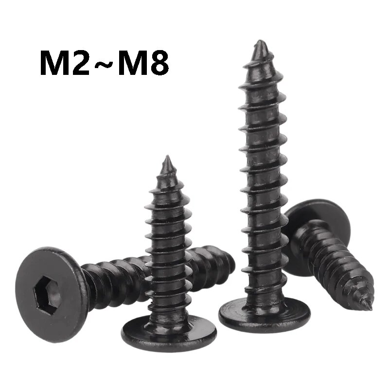 Саморезы нержавеющая сталь черные M2 M2.3 M2.6 M3 M3.5 M4 M5 M6 M8 M4(100Pcs), 16mm