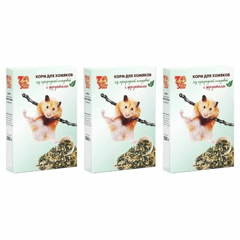 Seven Seeds Корм для хомяков с фруктами, 500 гр, 3 уп
