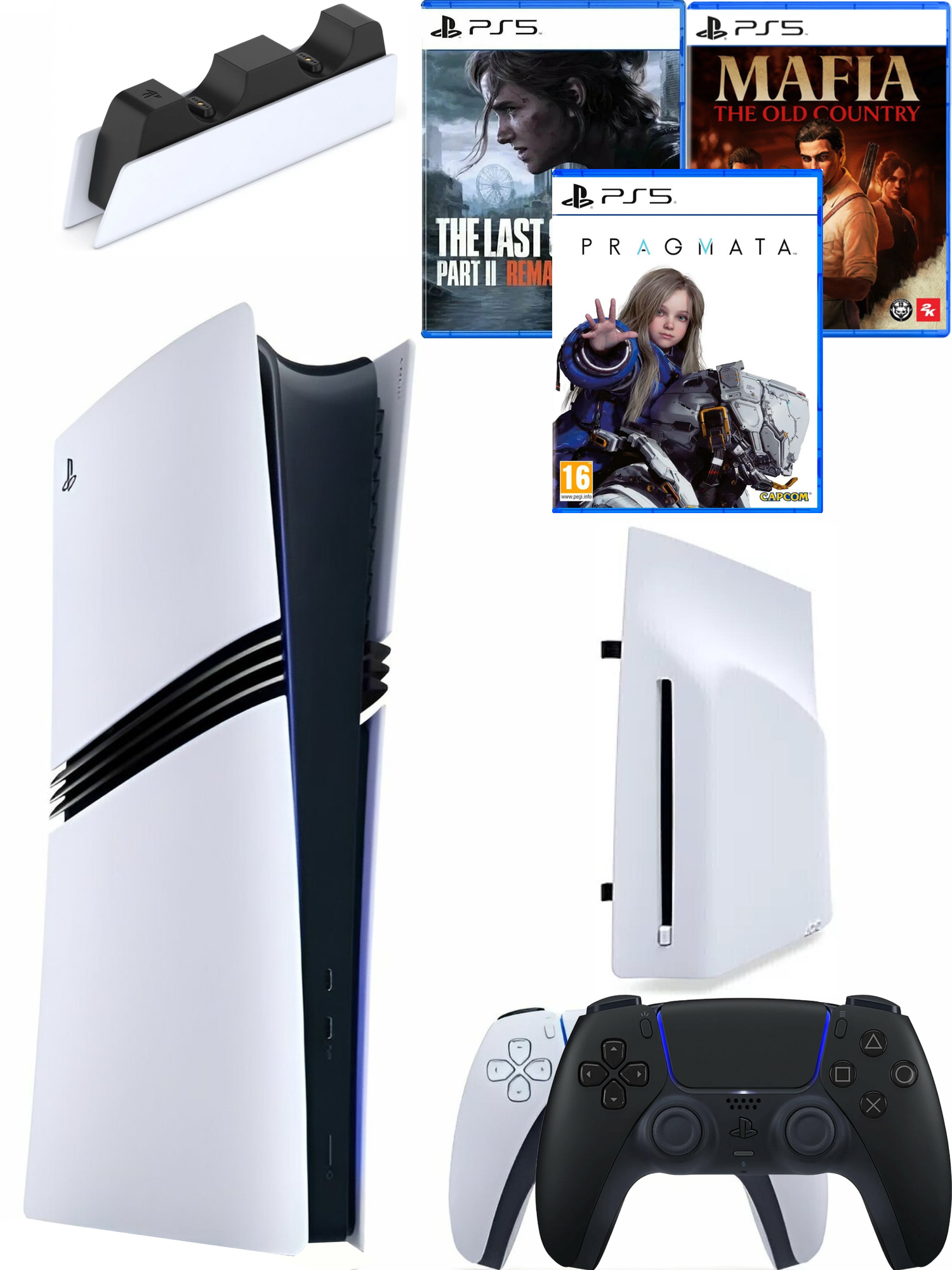 Игровая приставка Sony PS 5 Pro Digital Edition+Зарядная станция+ Дисковод +2-ой геймпад+3 игры , 2Tb SSD