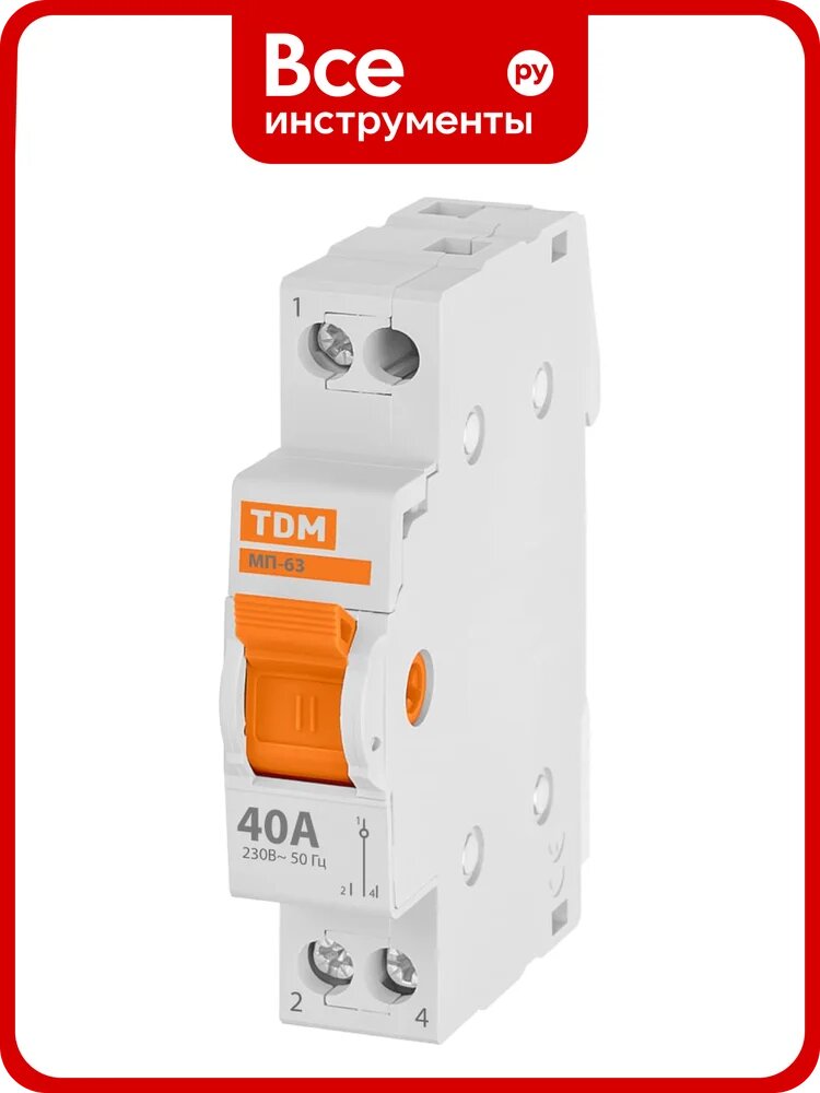 Модульный трехпозиционный переключатель TDM ELECTRIC МП-63 1P 40А SQ0224-0007, Количество полюсов
